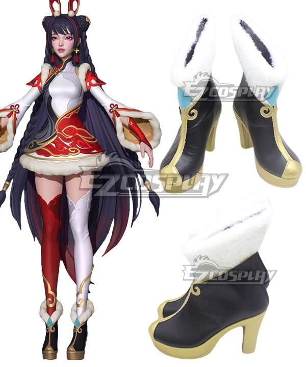 League of Legends LOL Paper Cut Mythmaker Seraphine Black Cosplay Shoes