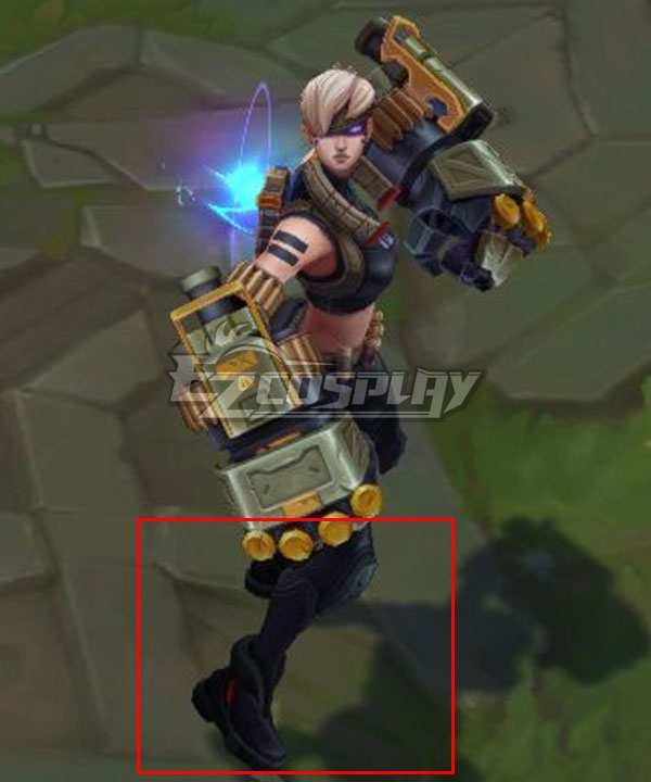 League of Legends LOL Psyops Vi Black Cosplay Shoes