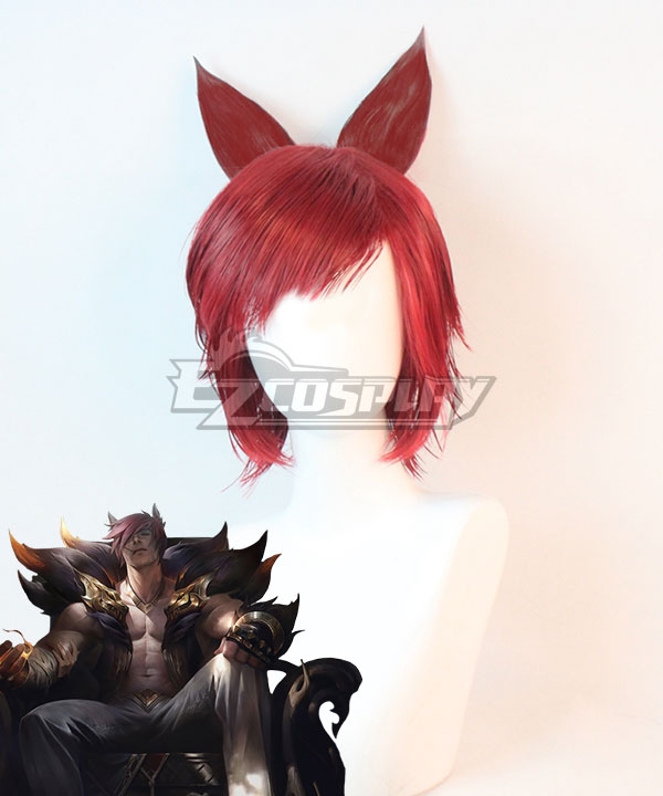 League of Legends LOL The Boss Sett Red Cosplay Wig - Including Ear