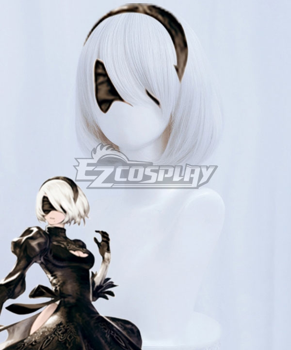 NieR: Automata 2B YoRHa No.2 Type B Silver White Cosplay Wig