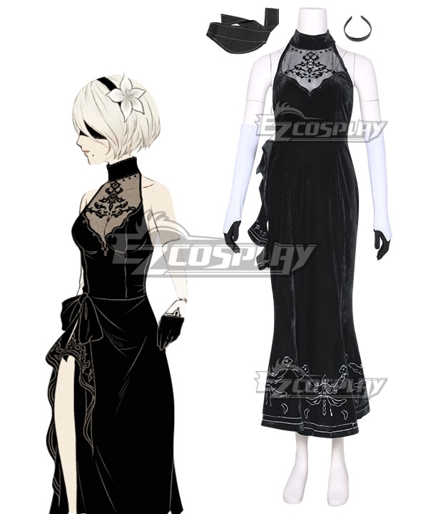 NieR: Automata 2B YoRHa No. 2 Type B Evening Dress Cosplay Costume