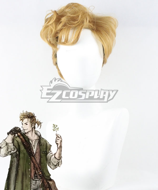 Octopath Traveler Alfyn Greengrass Golden Cosplay Wig
