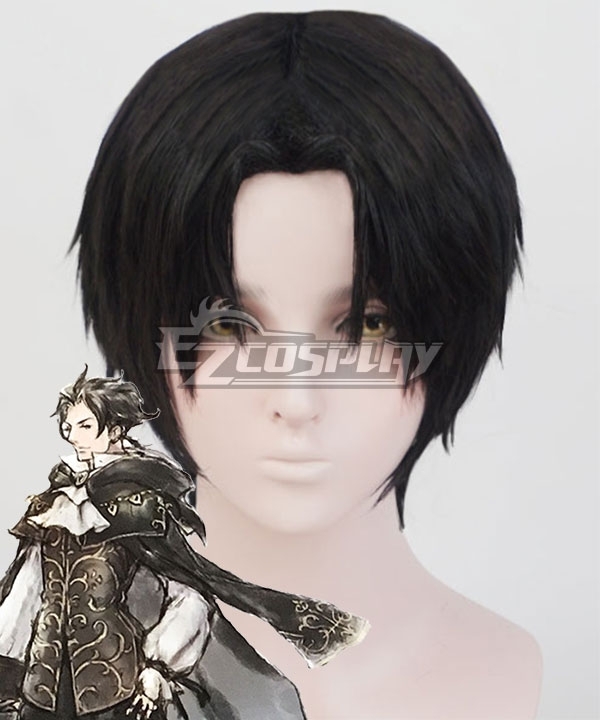 Octopath Traveler Cyrus Albright Black Cosplay Wig