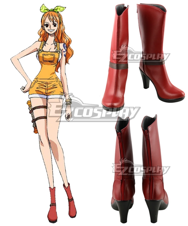 One Piece Nami Red Shoes Cosplay Boots