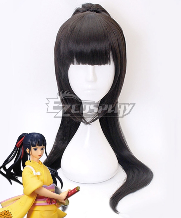 One Piece Wano Country Arc Kikunojo Okiku Black Cosplay Wig