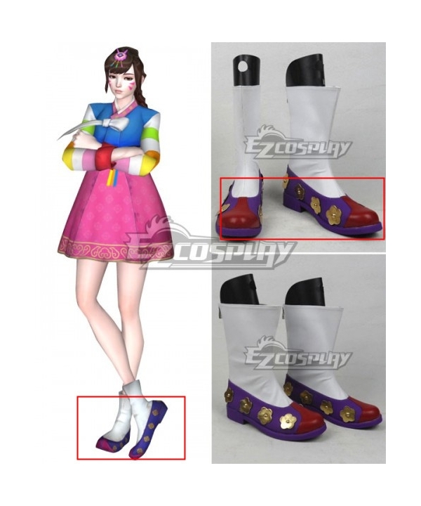 Overwatch OW D.Va DVa Hana Song Palanquin Purple Cosplay Shoes