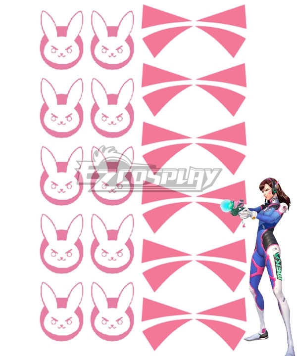 Overwatch OW D.Va DVa Hana Song Tattoo sticker Cosplay Accessory Prop