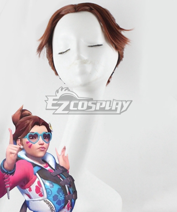 Overwatch OW D.Va DVa Hana Song Waveracer Brown Cosplay Wig