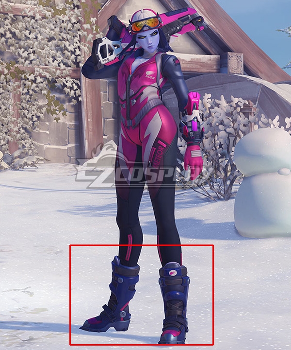 Overwatch OW Widowmaker Biathlon Skin Blue Cosplay Boots