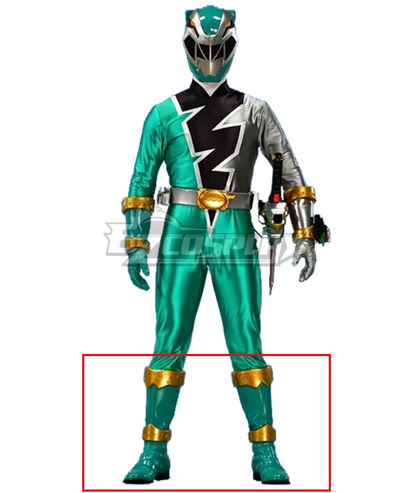 Power Rangers Dino Fury Green Ranger Green Shoes Cosplay Boots
