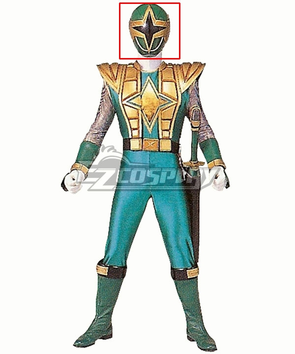 Power Rangers Ninja Storm Green Samurai Ranger Helmet Cosplay Accessory ...
