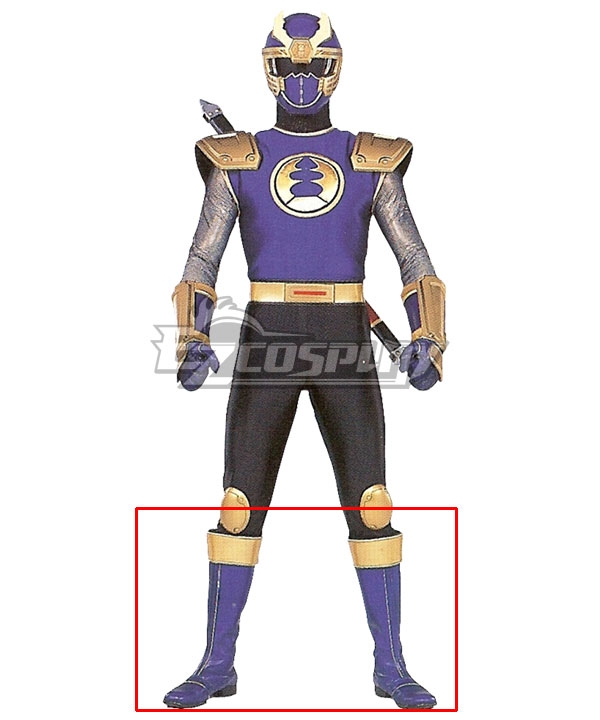 Power Rangers Ninja Storm Navy Thunder Ranger Purple Shoes Cosplay Boots