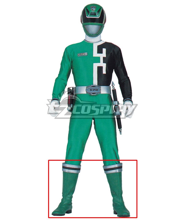 Power Rangers S.P.D. SPD Green Ranger Green Shoes Cosplay Boots