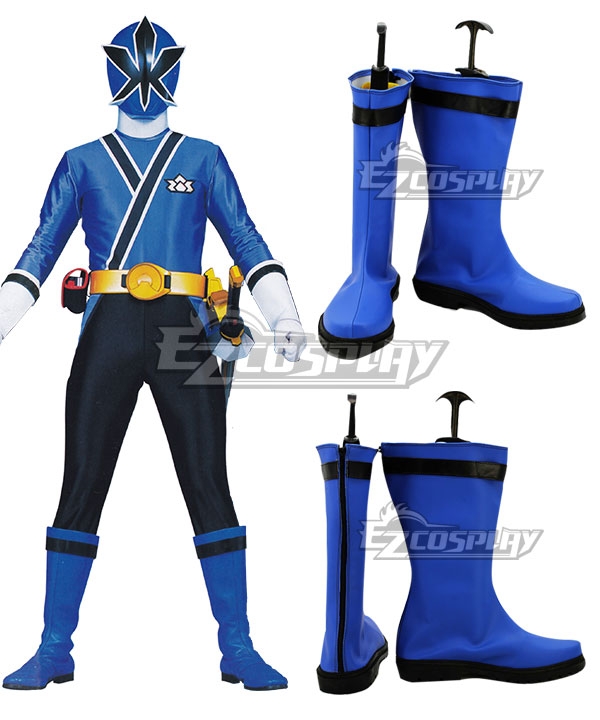 Power Rangers Samurai Blue Samurai Ranger Blue Shoes Cosplay Boots