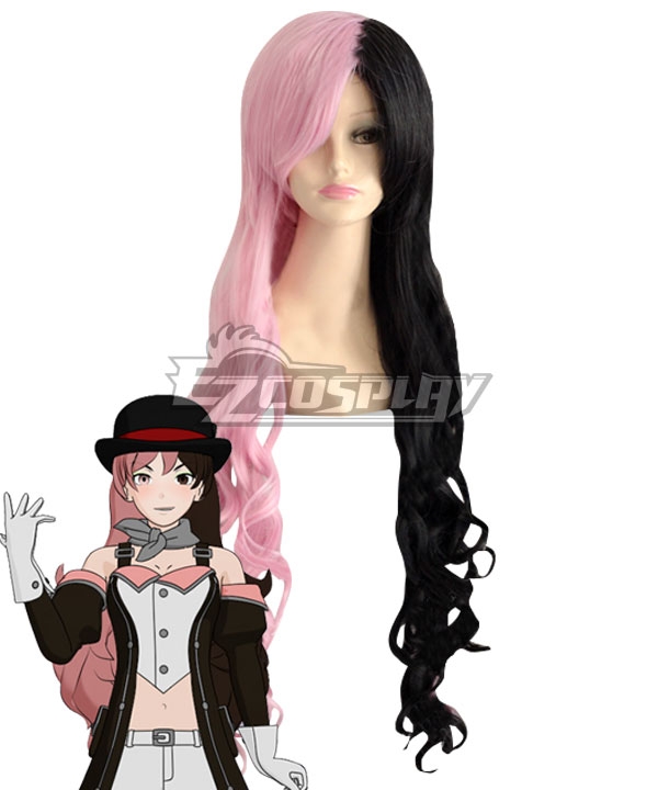 Rwby Neopolitan Neo Long Black and Pink Cosplay Wig