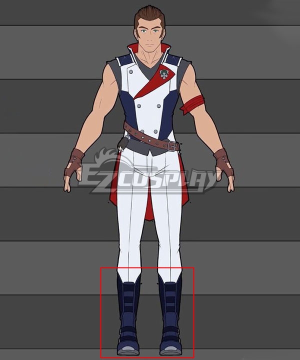 RWBY Volume 7 Ace-Ops Clover Ebi Blue Shoes Cosplay Boots