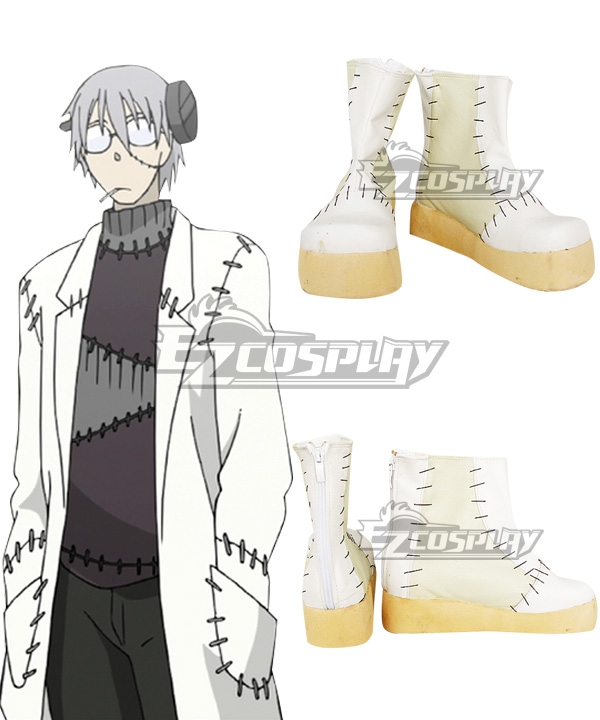 Soul Eater: Monotone Princess Franken Stein White Cosplay Shoes