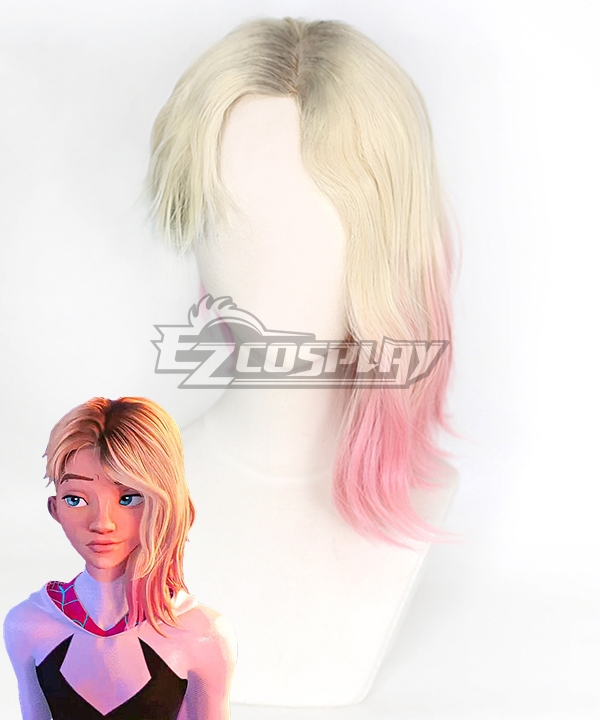 Spider-Man: Across the Spider-Verse Gwen Stacy Golden Pink Cosplay Wig
