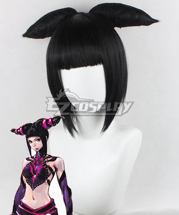 Street Fighter Juri Han Black Cosplay Wig