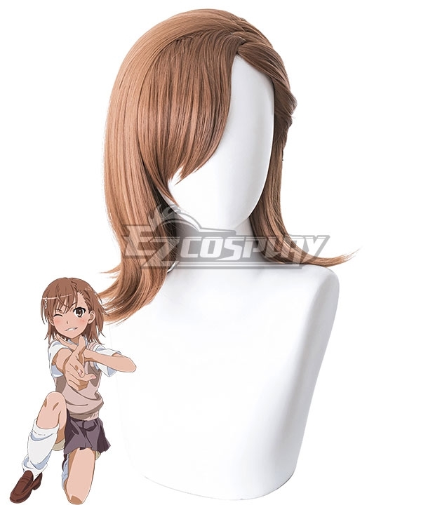 Toaru Majutsu no Index Misaka Mikoto Brown Cosplay Wig - 474D