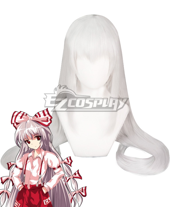 Touhou Project Fujiwara No Mokou White Cosplay Wig