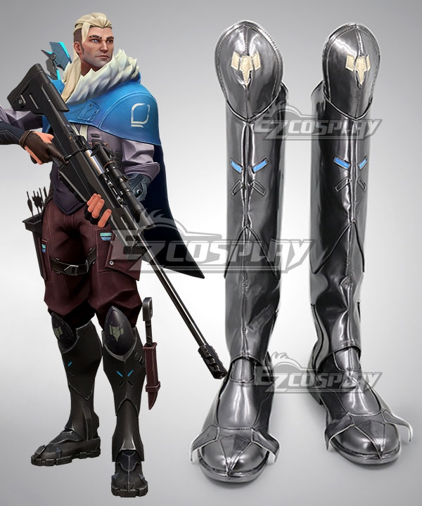 Valorant Sova Grey Black Cosplay Shoes