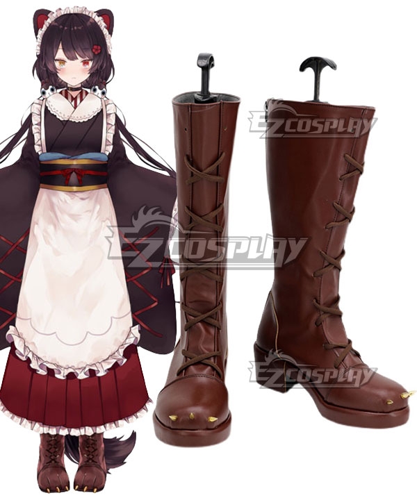 Virtual YouTuber Inui Toko Brown Shoes Cosplay Boots