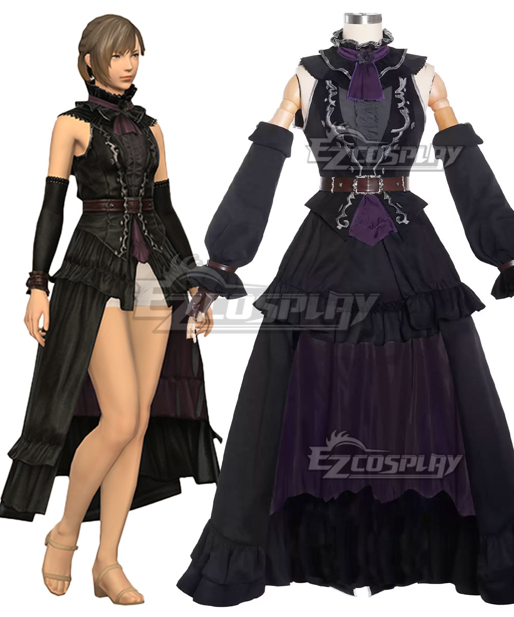 Final Fantasy XIV FF14 Black Mage level 80 Edenmorn Gown of Casting Set ...
