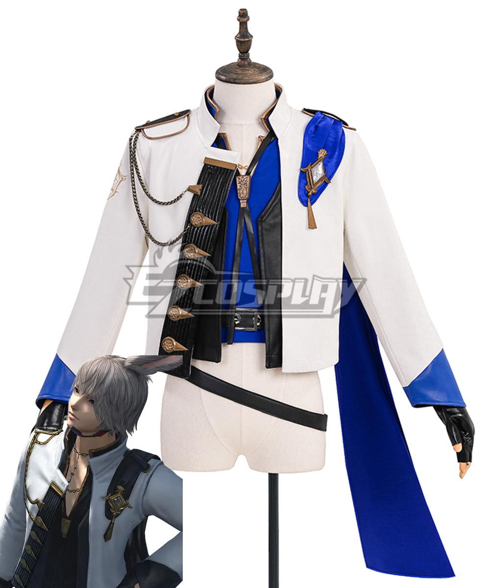 Final Fantasy XIV FF14 Seneschal Prince's Attire Dragoon Blue Cosplay Costume