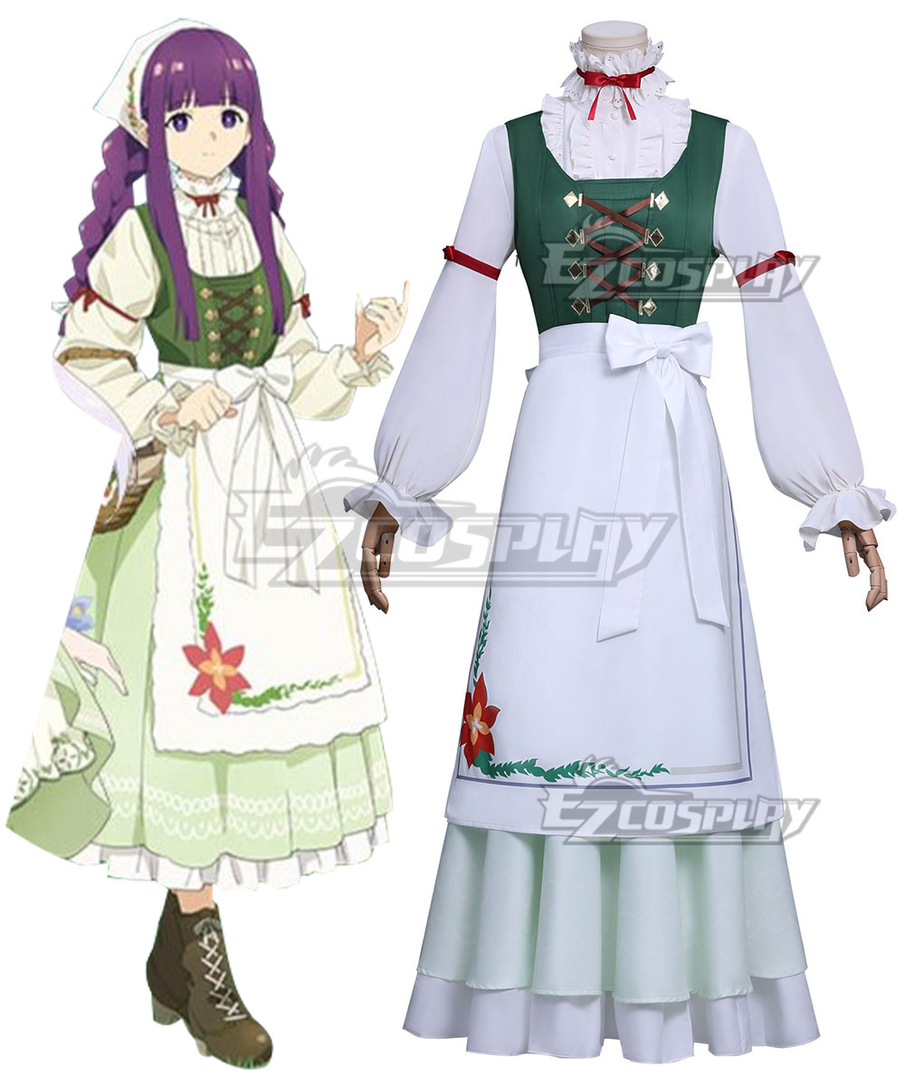 Frieren: Beyond Journey's End Fern KFC Green Dress Cosplay Costume