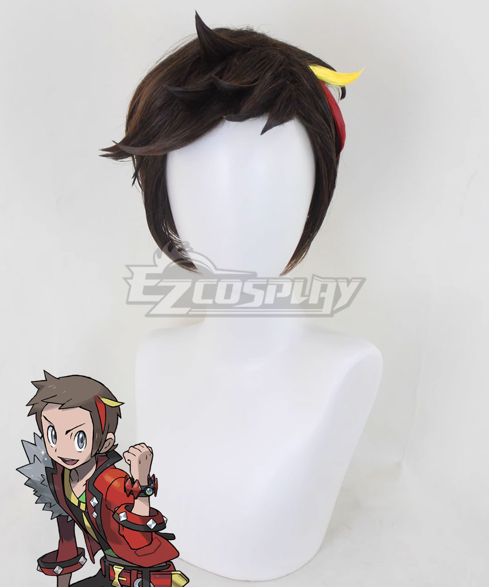 PM ORAS Brendan Contest Outfit Brown Cosplay Wig