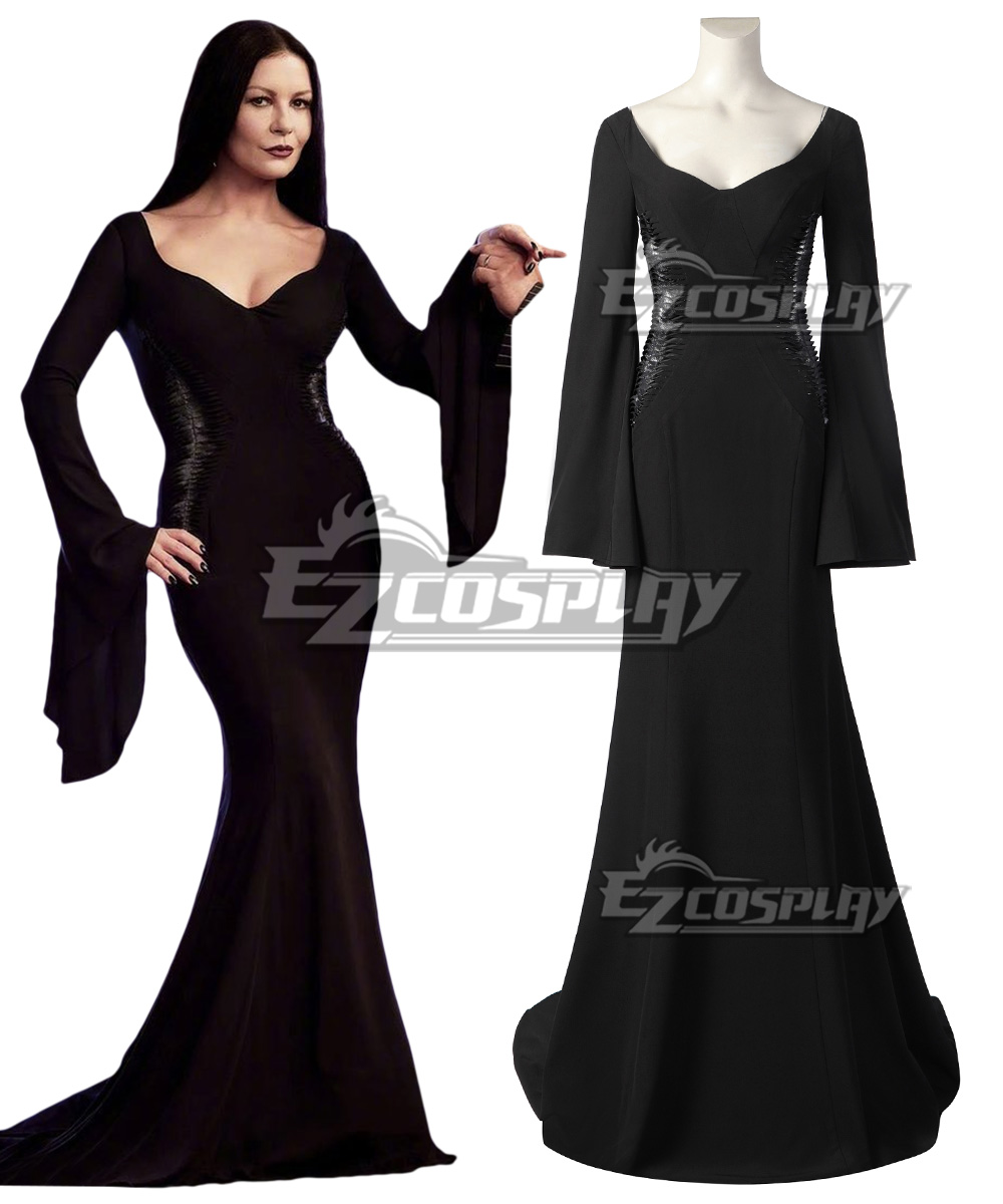 Wednesday Morticia Black Dress Cosplay Costume
