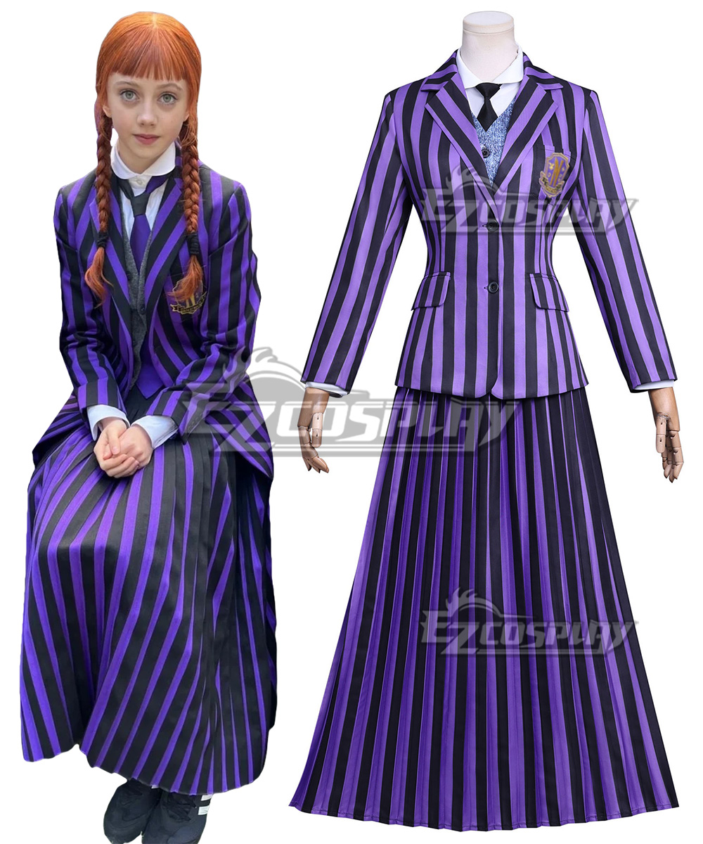 Wednesday Season 2 Agnes DeMille Purple School Uniform Cosplay Costume